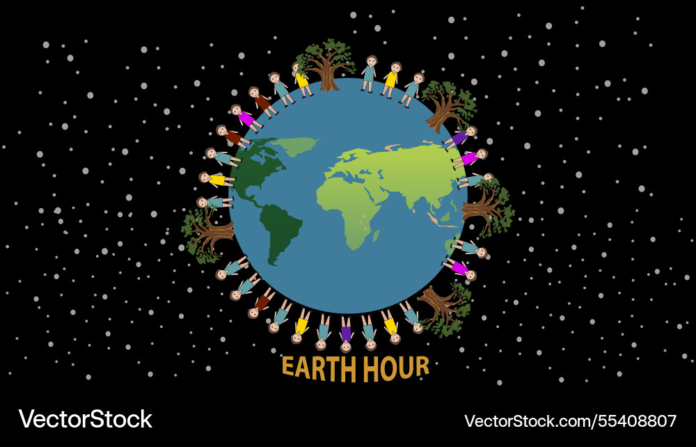 Earth hour global unity Royalty Free Vector Image