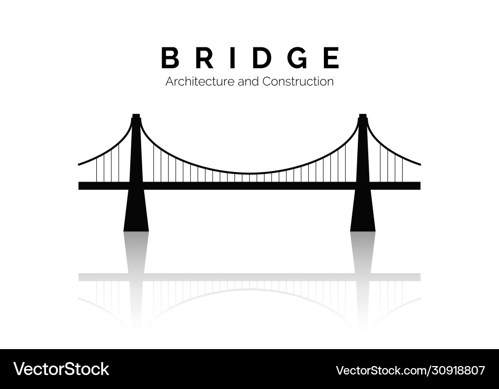 Modern Bridge Icon - Architecture Royalty Free Vector Image