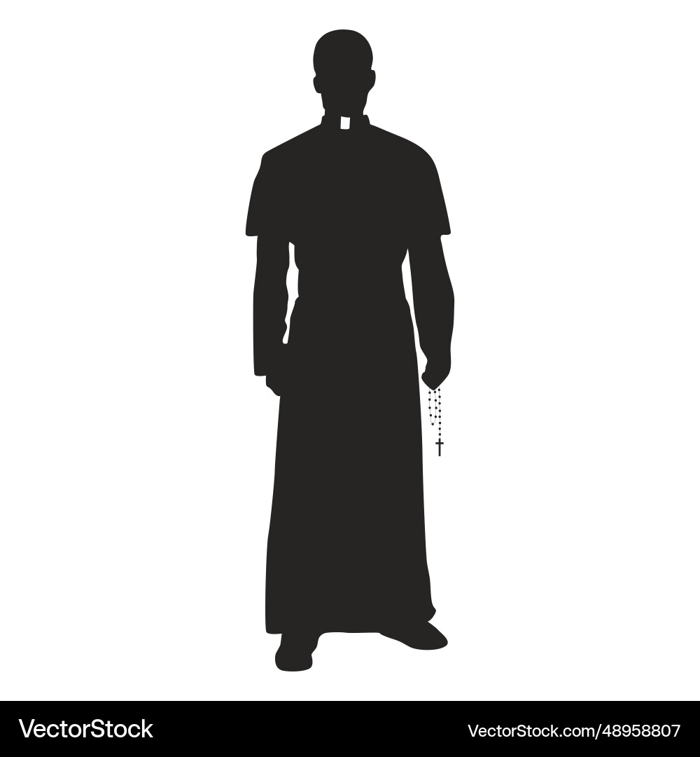 Priest Cross Perlen Silhouette Lizenzfreies Vektorbild