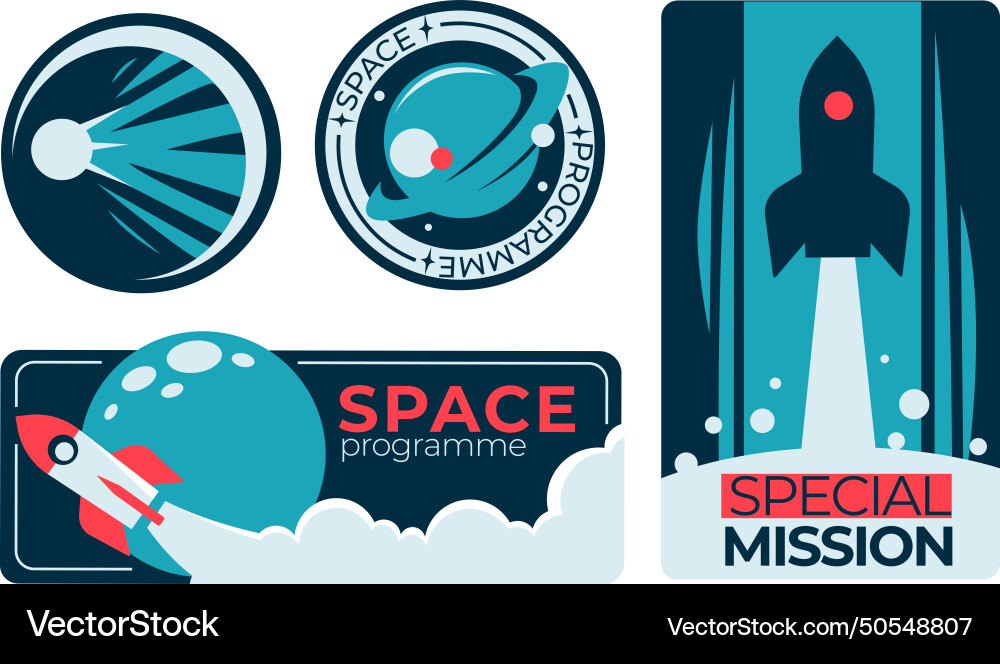 Special mission space program discovery Royalty Free Vector