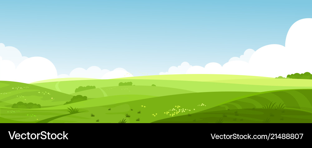 Summer Fields Landscape Royalty Free Vector Image