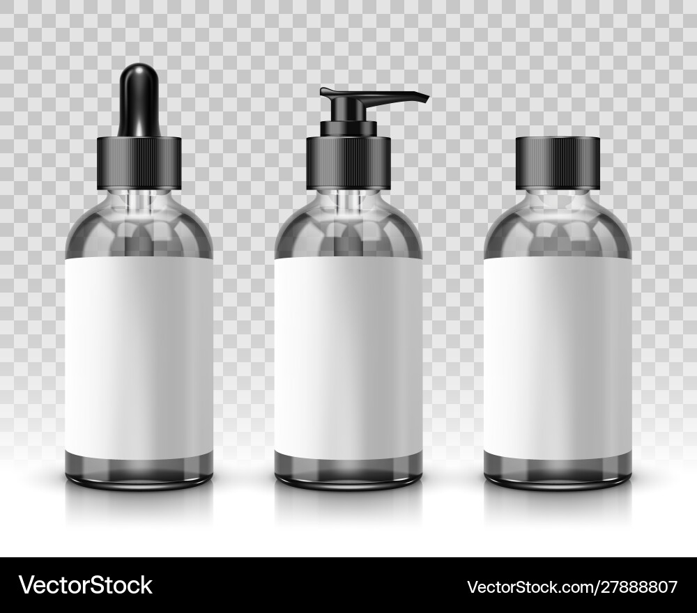 Transparent cosmetic bottles Royalty Free Vector Image