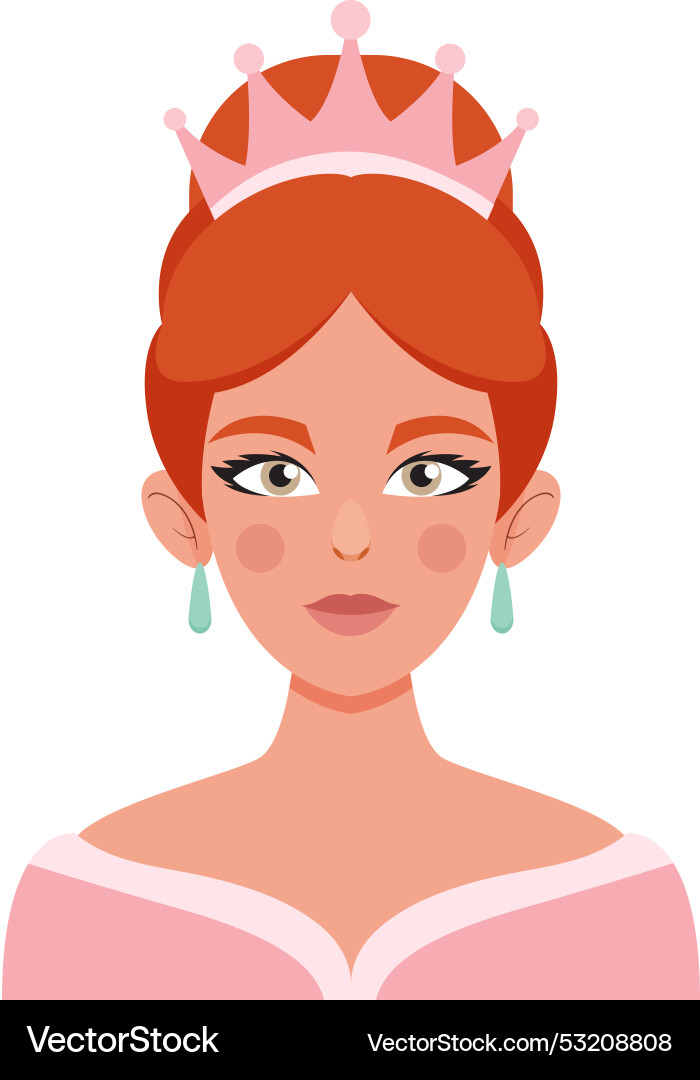 A queen wearing crown Royalty Free Vector Image