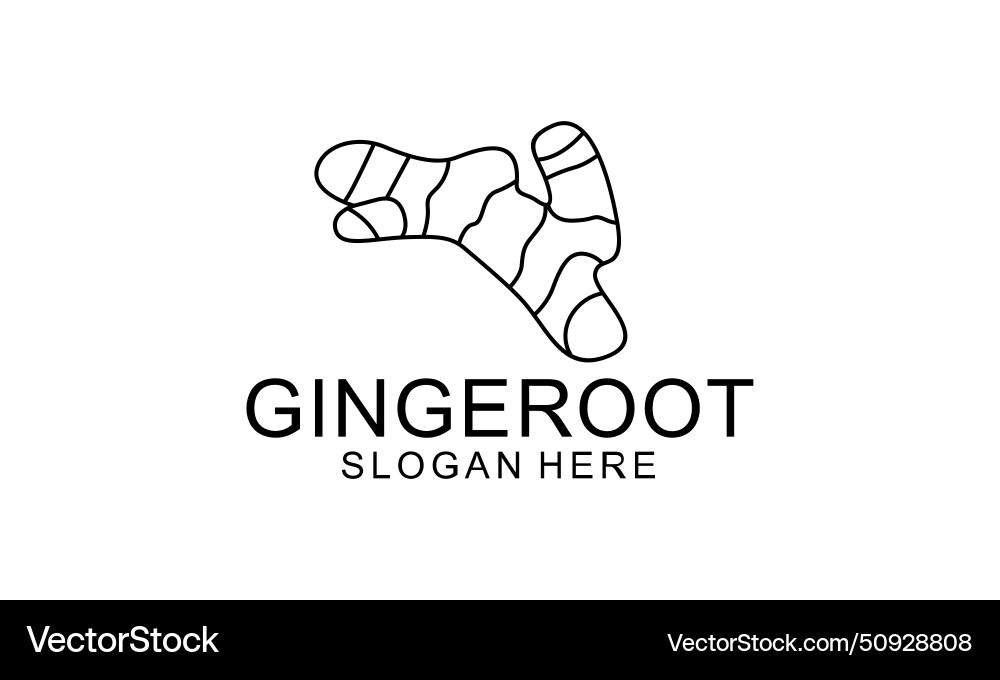 Ginger root logo round linear Royalty Free Vector Image