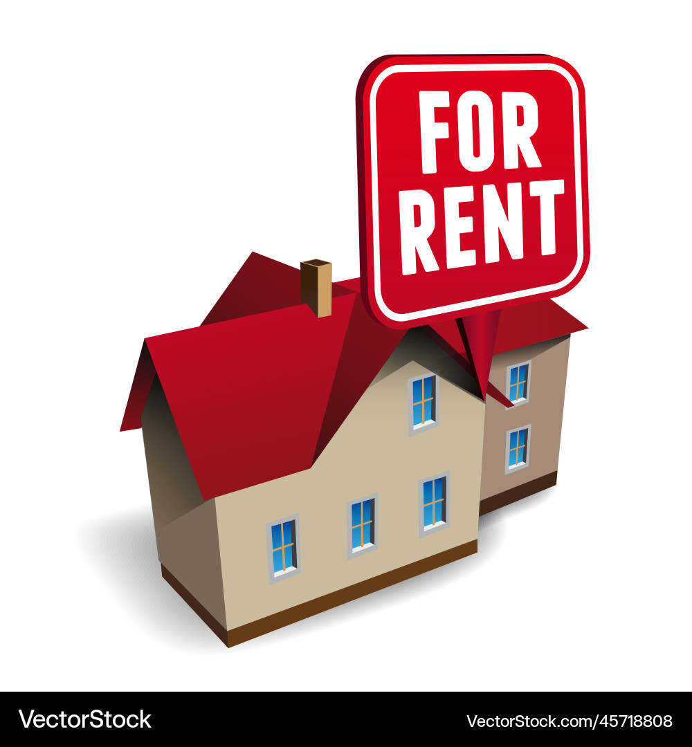 House for rent real estate Royalty Free Vector Image