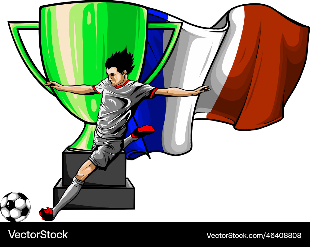 Kick the ball soccer digital Royalty Free Vector Image