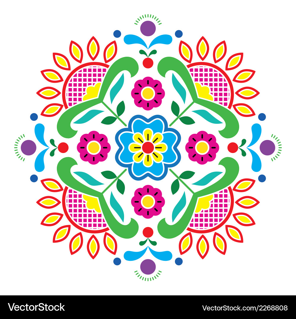 Norwegian Floral Bunad Pattern Royalty Free Vector Image