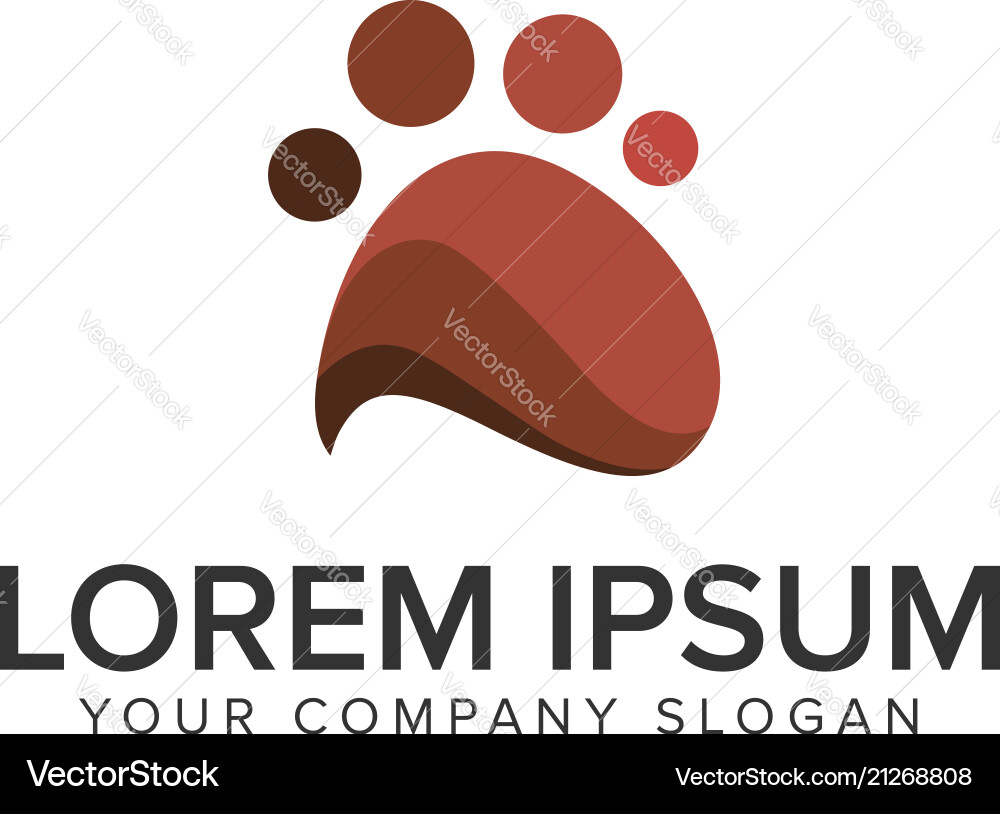 Paw animal logo design concept template Royalty Free Vector