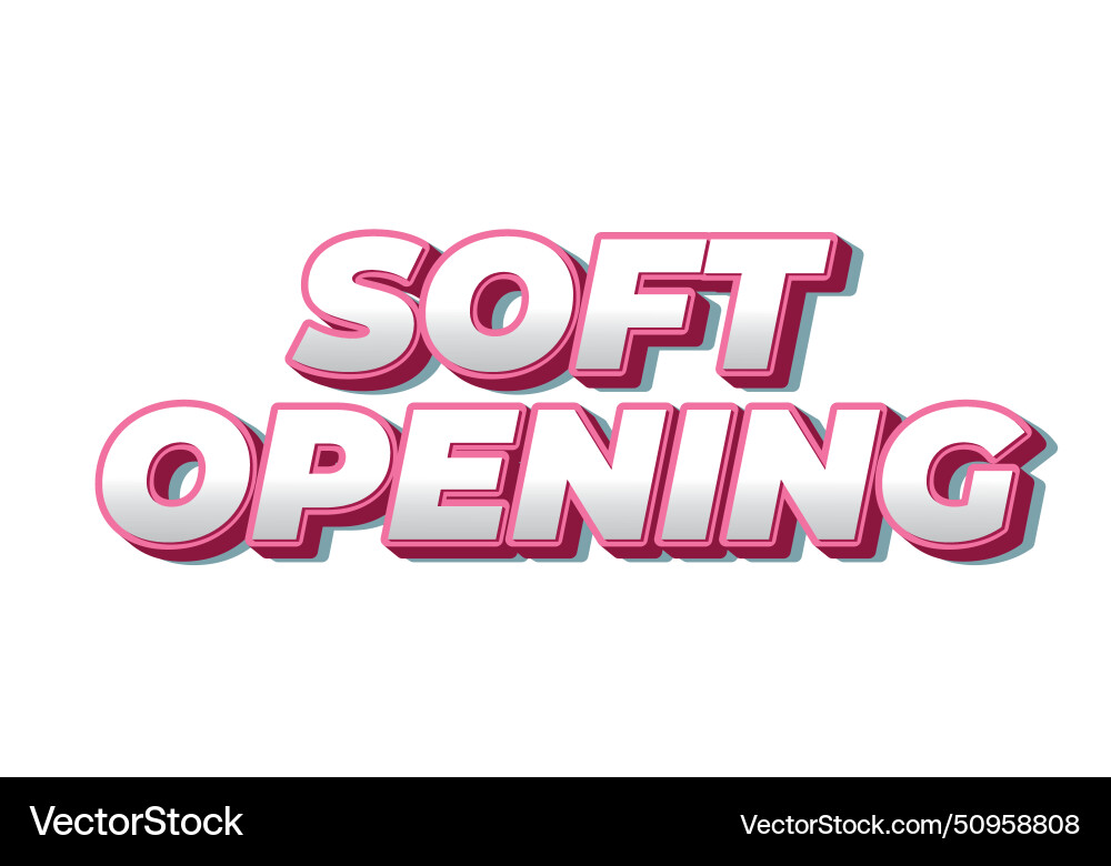 Soft opening text effect in 3d look and eye Vector Image