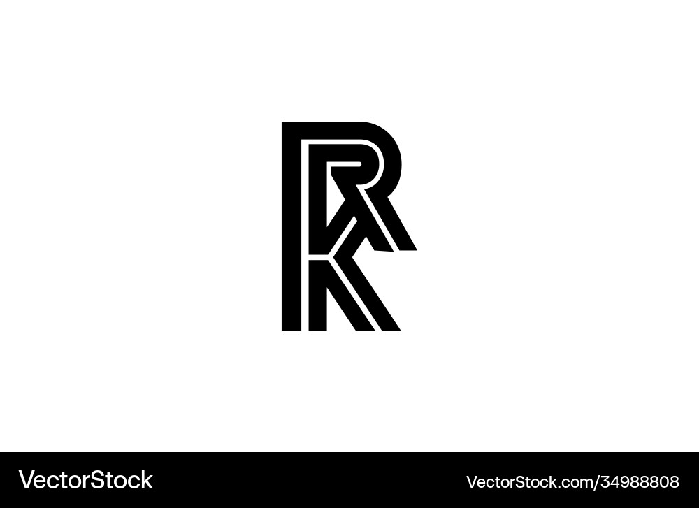 Typography letter rk linked linear monogram Vector Image