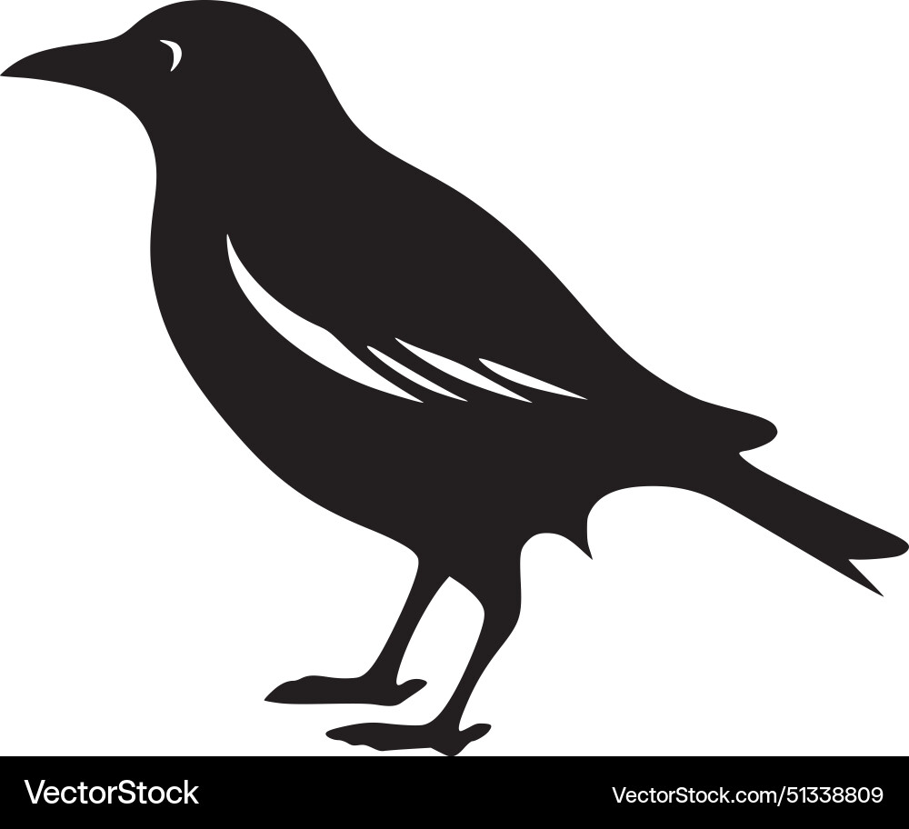 Crow - minimalist and simple silhouette Royalty Free Vector