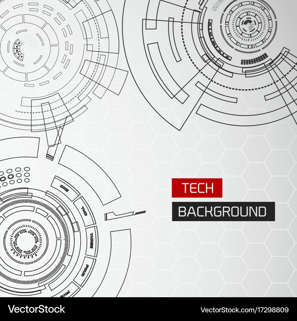 Drawing tech circles background Royalty Free Vector Image