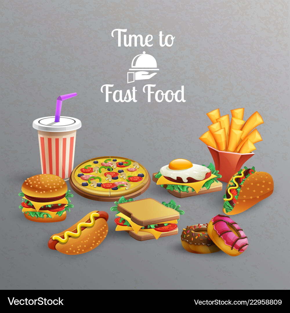 Fast food cartoon Royalty Free Vector Image - VectorStock