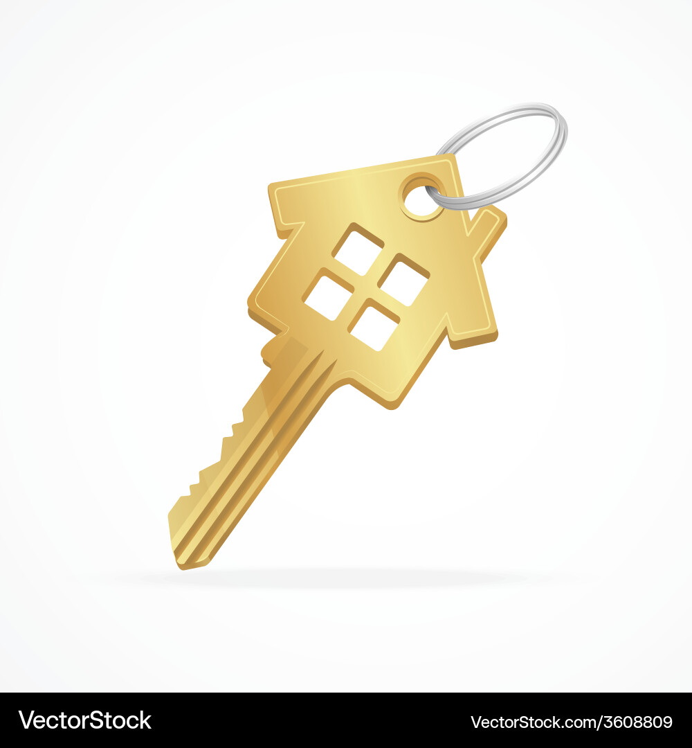 House key isolated on white Royalty Free Vector Image