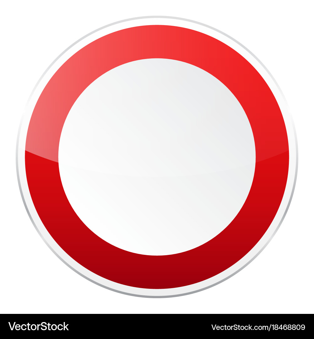 Road red sign on white background traffic Vector Image