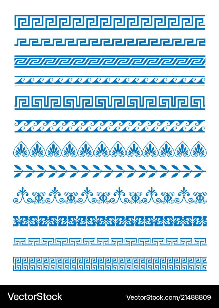 Set of greek patterns Royalty Free Vector Image