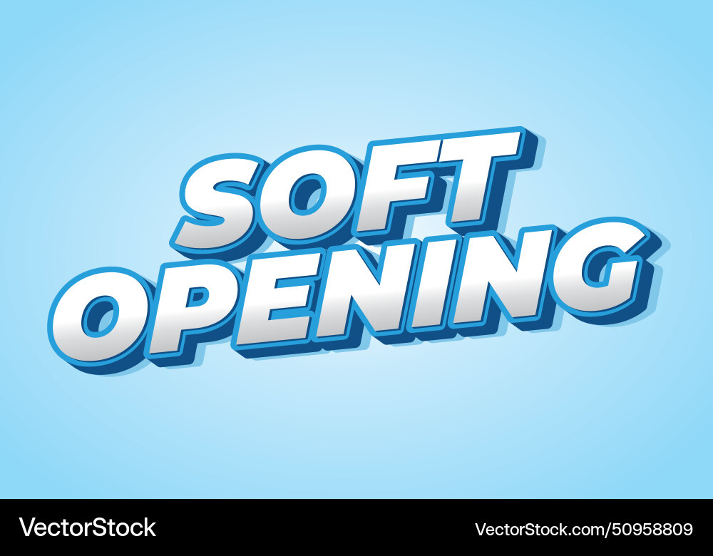 Soft opening text effect in 3d look and eye Vector Image