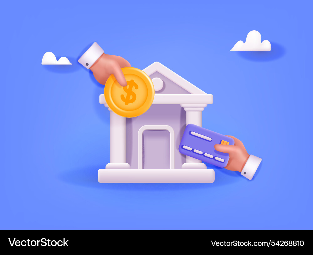 Banking app isolated cartoon set make digital Vector Image