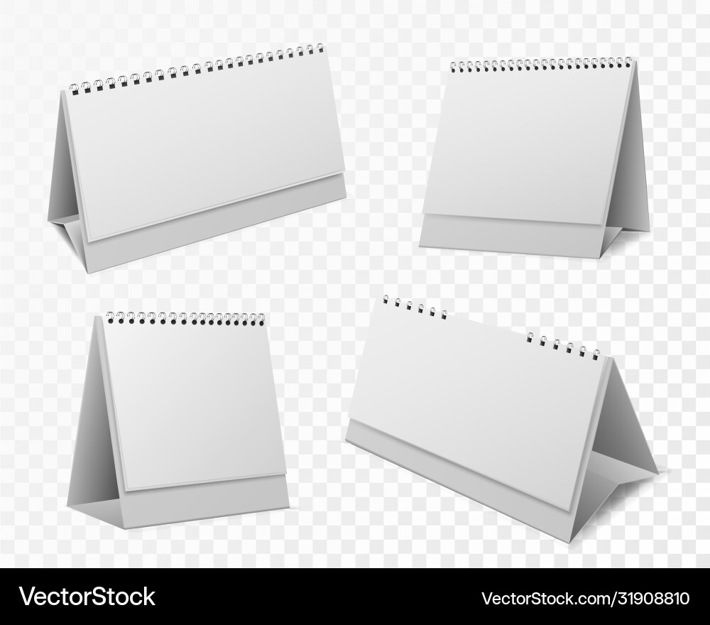 Calendar mockup blank organizer with white paper Vector Image