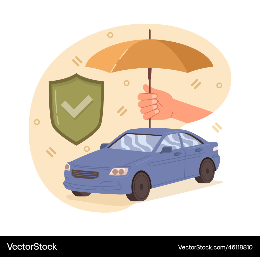 Car insurance vehicle covered by policy Royalty Free Vector