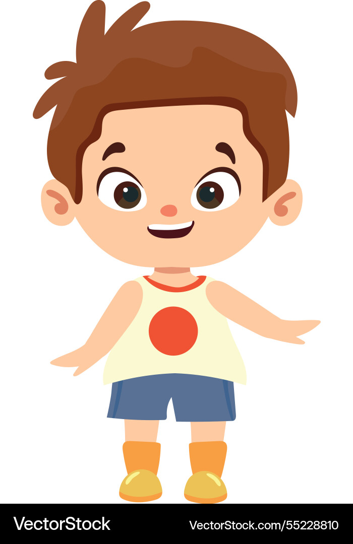 Cartoon boy wearing spring clothes Royalty Free Vector Image