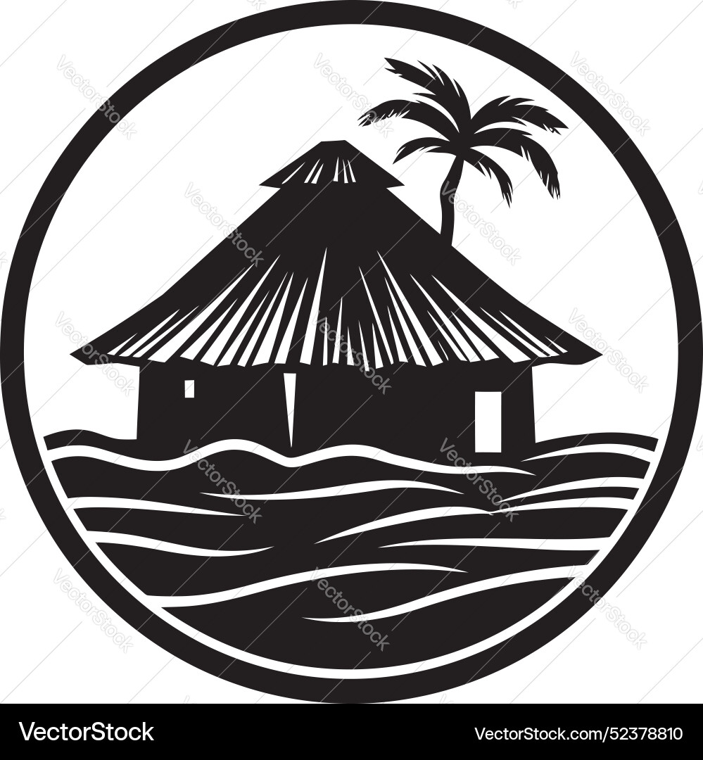 Heritage homestead rustic african hut symbol Vector Image