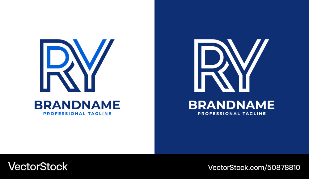 Letters ry line monogram logo suitable Royalty Free Vector