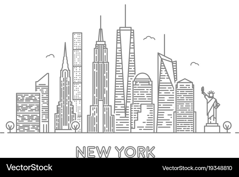 New York City Skyline Royalty Free Vector Image