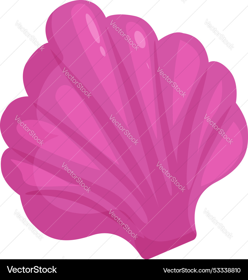 Pink scallop seashell closing up tightly Vector Image