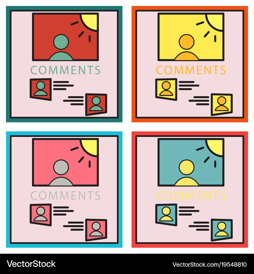 Set of self photo concept comments Royalty Free Vector Image