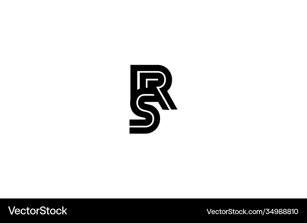 Typography letter rs linked linear monogram Vector Image