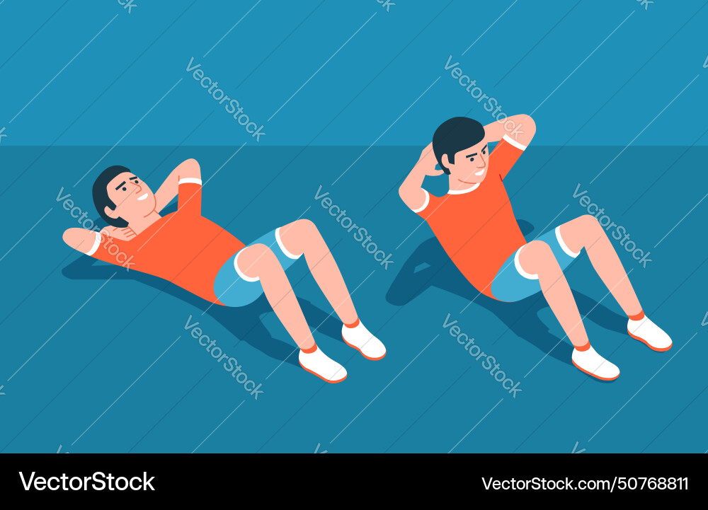 Abs exercise - crunch on the floor Royalty Free Vector Image