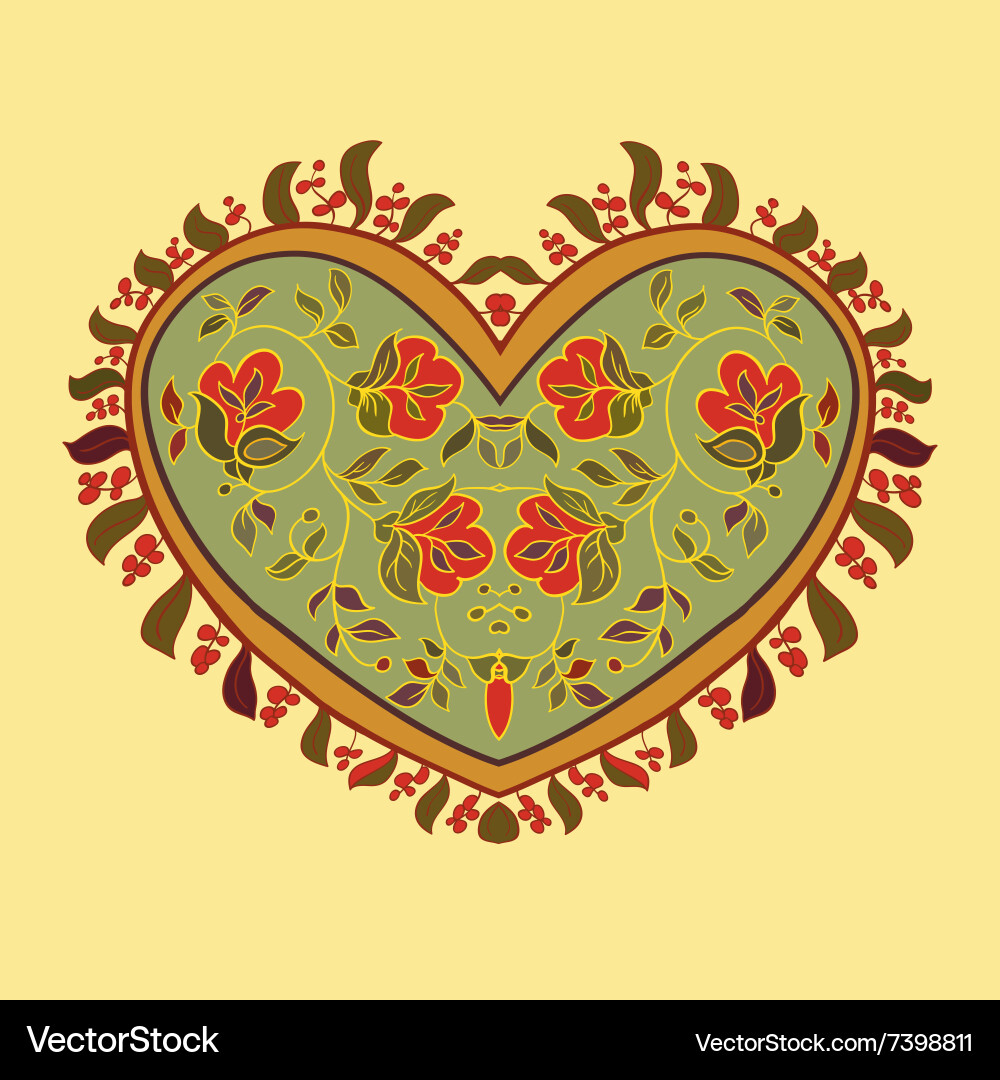 Boho heart tribal style card Royalty Free Vector Image