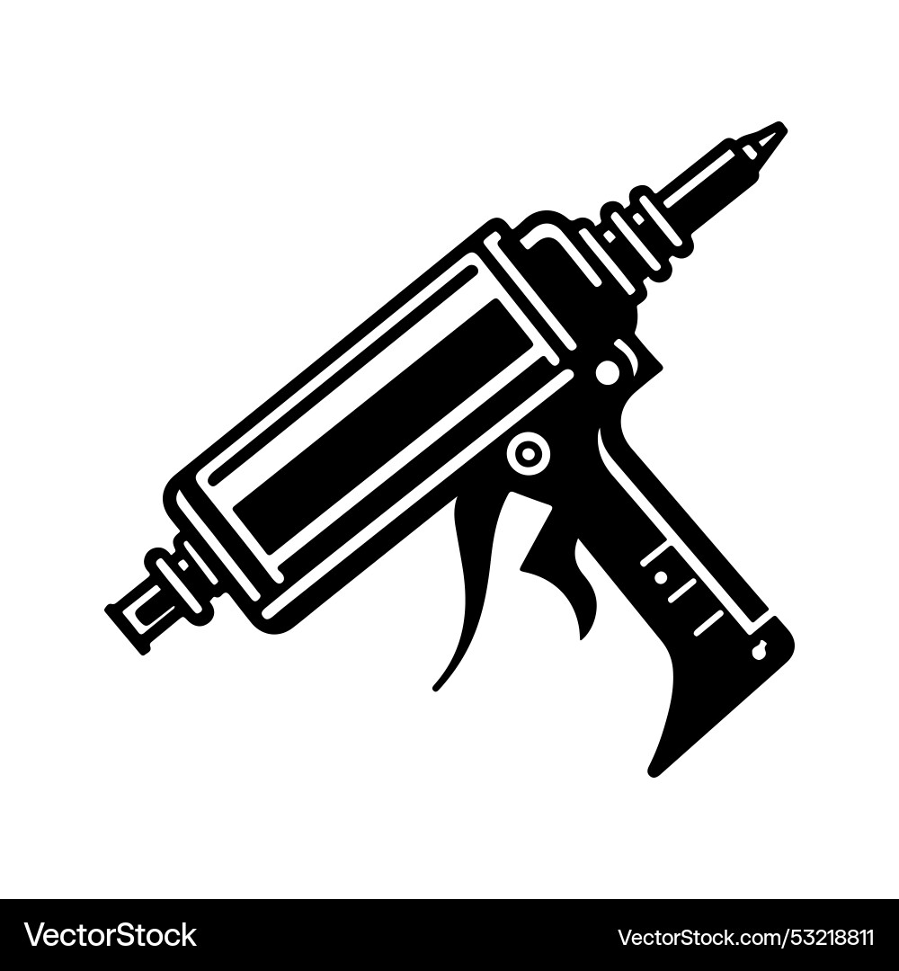 Caulking gun silhouette with white Royalty Free Vector Image