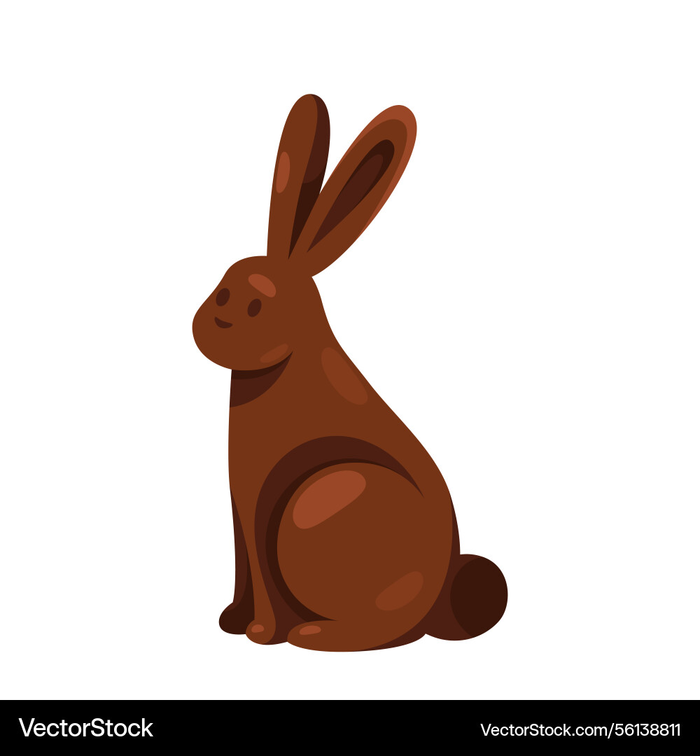 Chocolate bunny easter dessert icon Royalty Free Vector