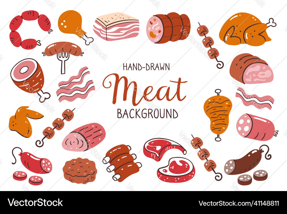 Colorful meat background Royalty Free Vector Image