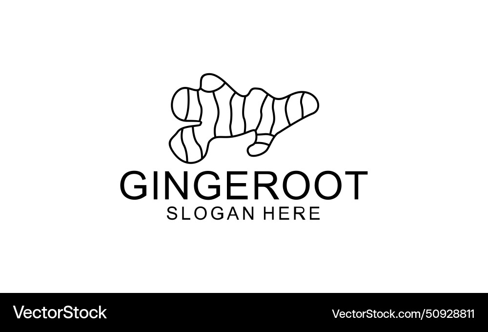Ginger root logo round linear Royalty Free Vector Image