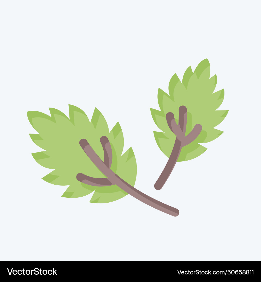 Icon basil related to spice symbol flat style Vector Image