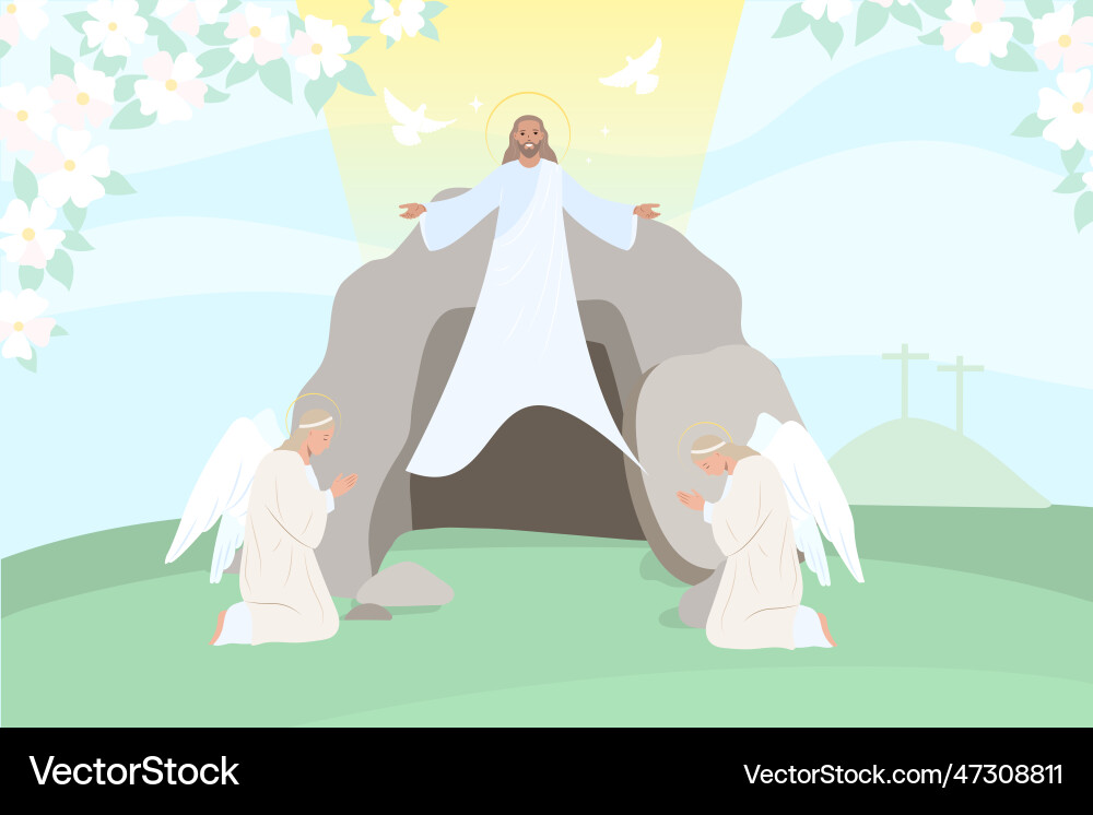 Jesus Christ's Resurrection Royalty Free Vector Image
