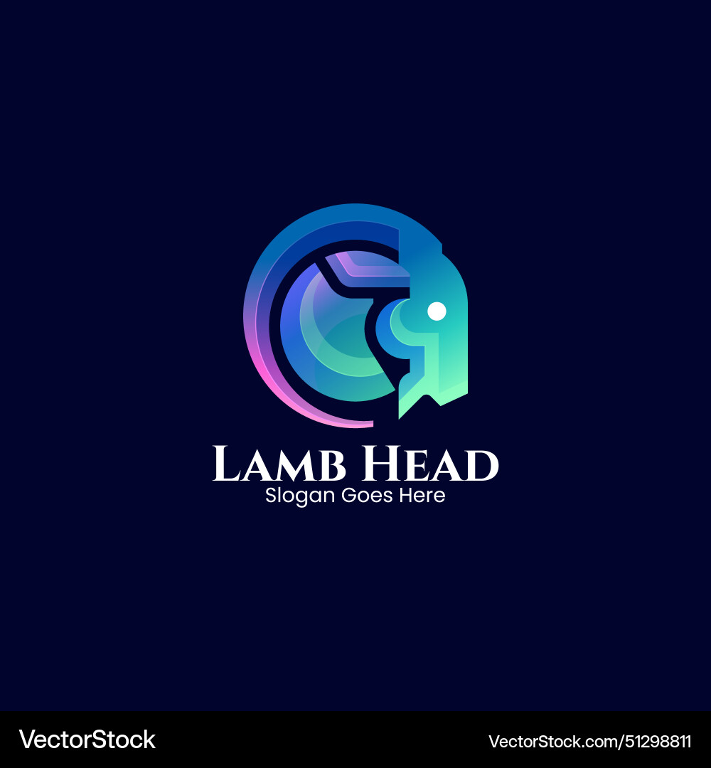 Logo lamb head gradient colorful style Royalty Free Vector