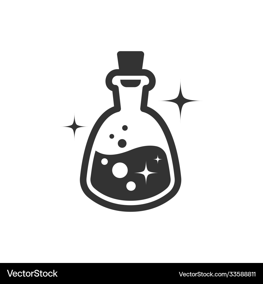 Magic potion icon black on white Royalty Free Vector Image