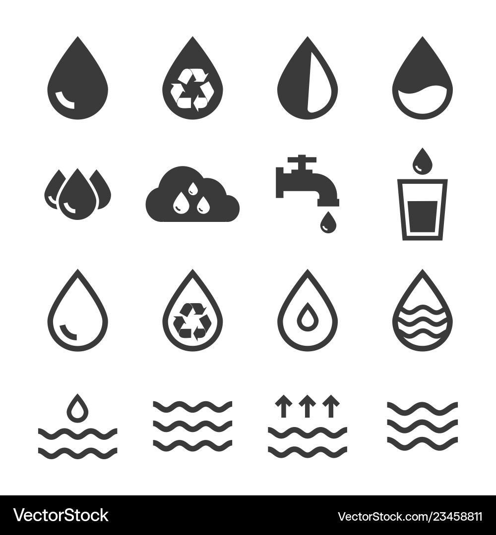 Water icon sets Royalty Free Vector Image - VectorStock