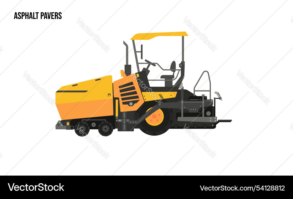 Asphalt paver heavy equipment flat asphalt Vector Image