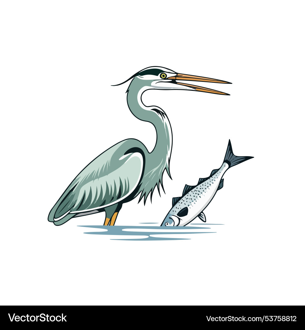 Green heron shape design art Royalty Free Vector Image