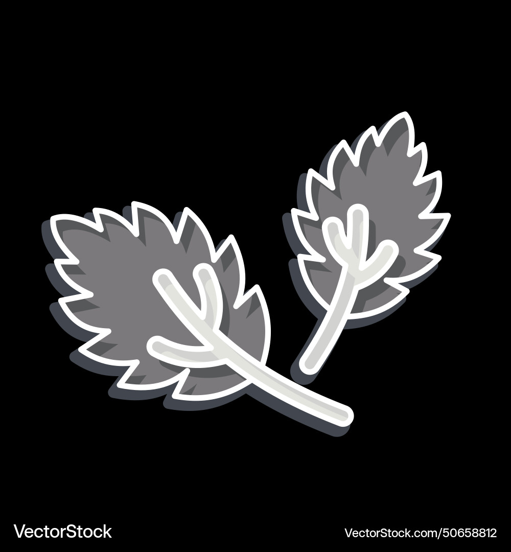 Icon basil related to spice symbol glossy style Vector Image