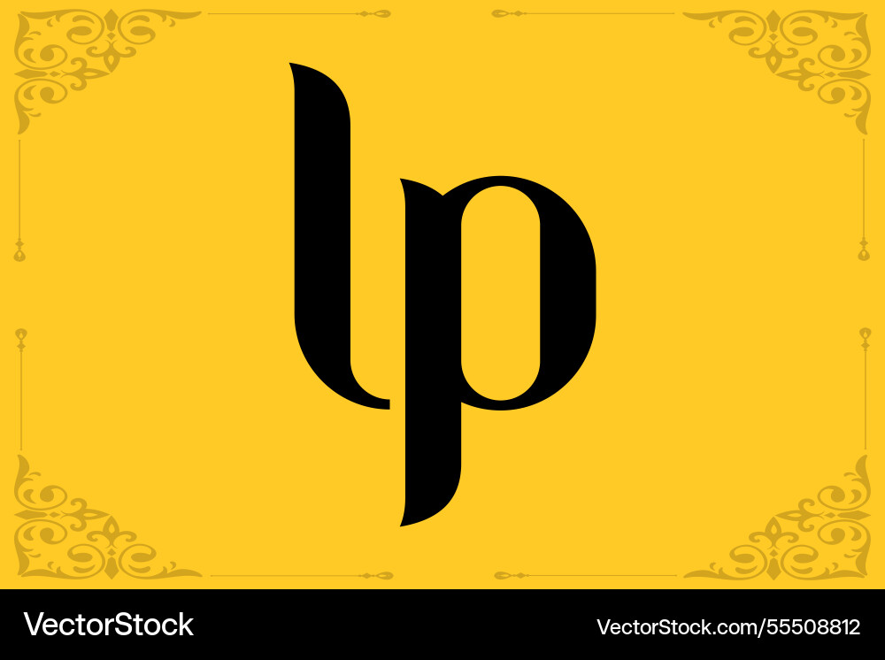 Lp abstract luxury logo Royalty Free Vector Image