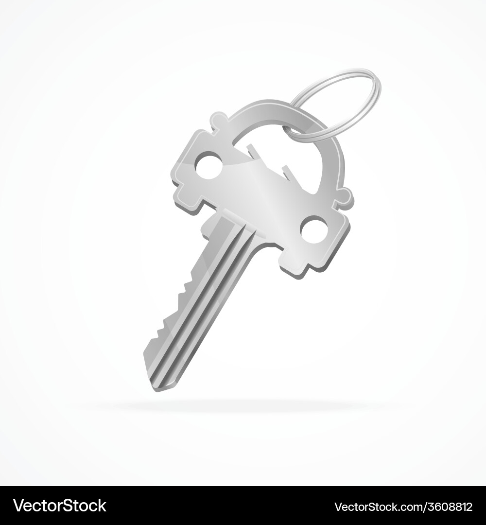Silver Car Key Ring Royalty Free Vector Image - VectorStock