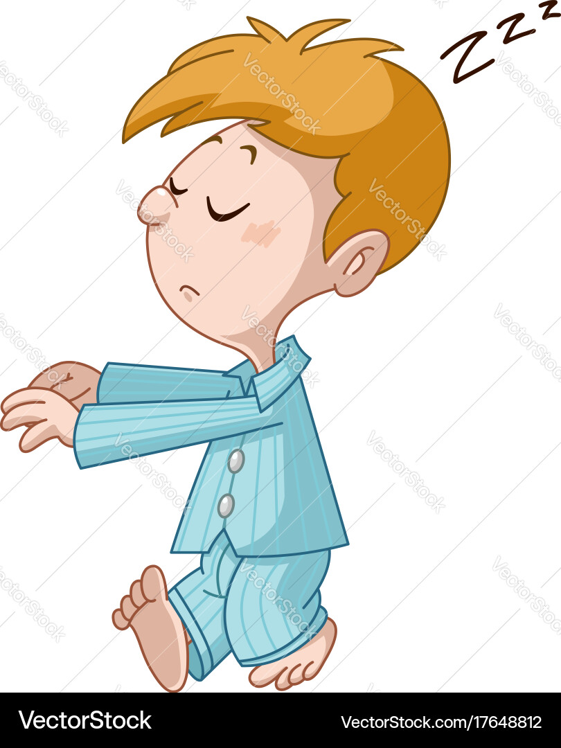 Sleepwalking kid Royalty Free Vector Image - VectorStock