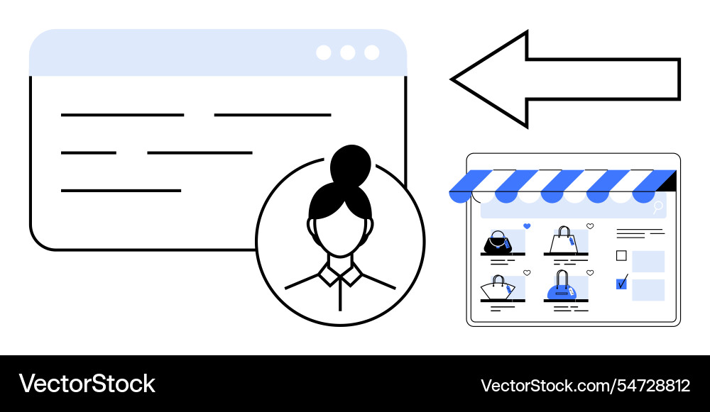 User profile and online shopping interface with e Vector Image