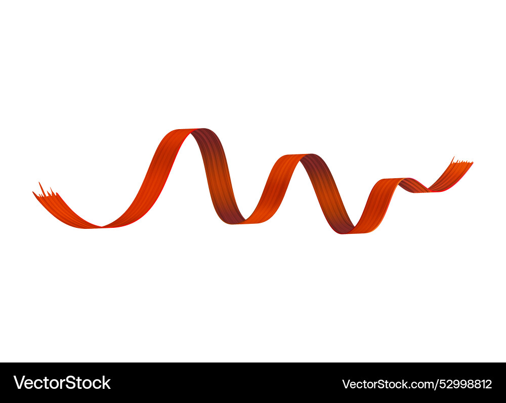 Wavy red and orange gradient ribbon 3d icon Vector Image